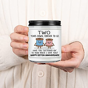 LEADO Scented Candles - 2 Year Anniversary, Funny Gifts for Her, Him, Husband, Wife - 2nd Wedding Anniversary, 2nd Anniversary Candle for Women, Men, Boyfriend, Girlfriend - Anniversary Present
