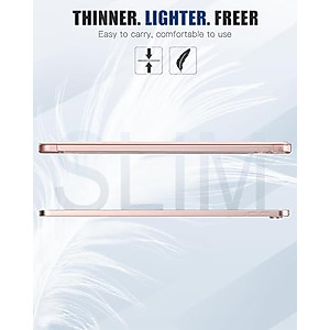 MoKo for iPad Air 6th Generation 11 Inch Case M2 2024/ iPad Air 5th Gen Case 2022/iPad Air 4th Gen Case 2020,iPad Air 11" Case with Translucent Hard Back Cover,iPad Air 6/5/4 Case, Rose Pink