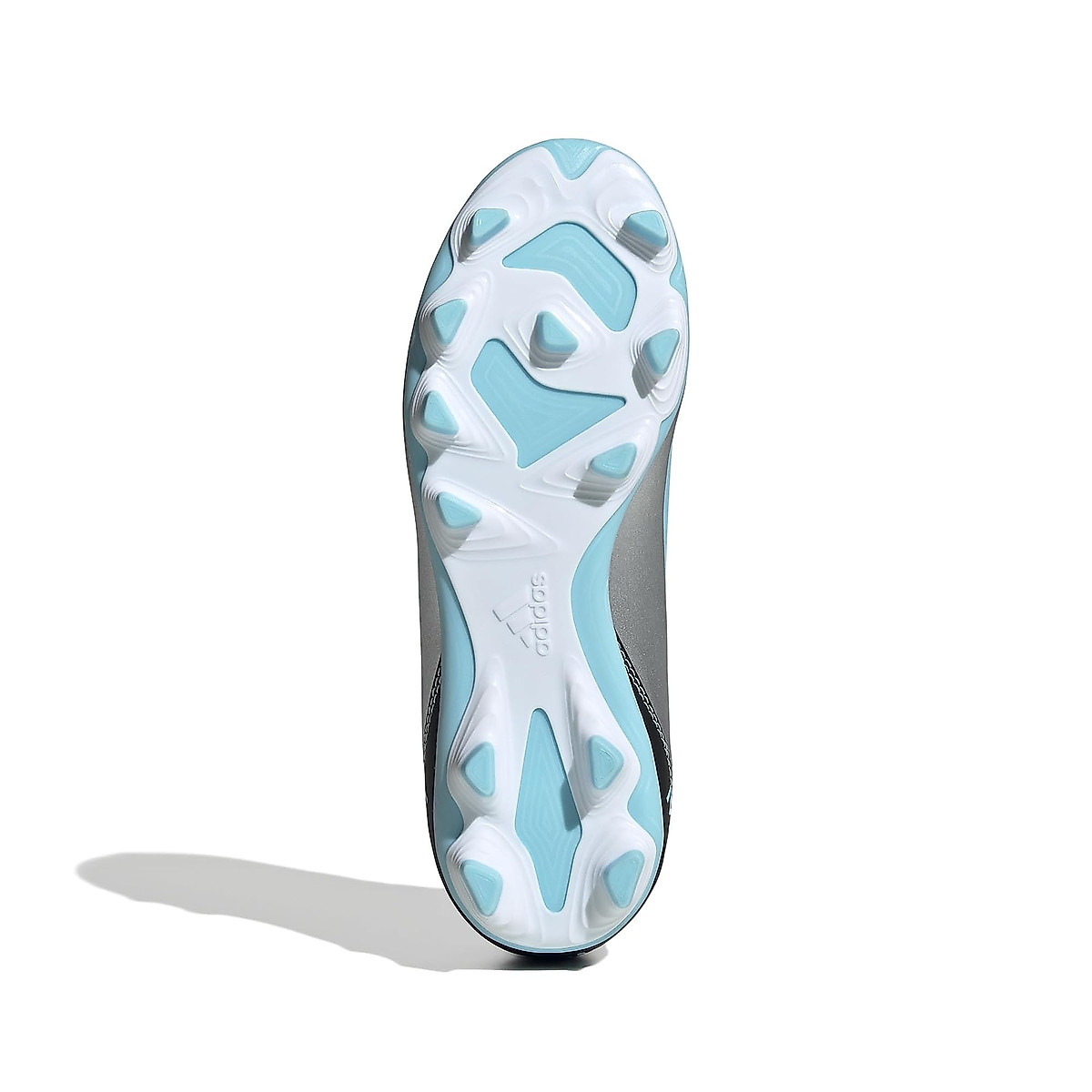 adidas X Crazyfast Messi.4 Firm Ground Sneaker, Silver Metallic/Bliss Blue/Core Black, 2 US Unisex Little Kid