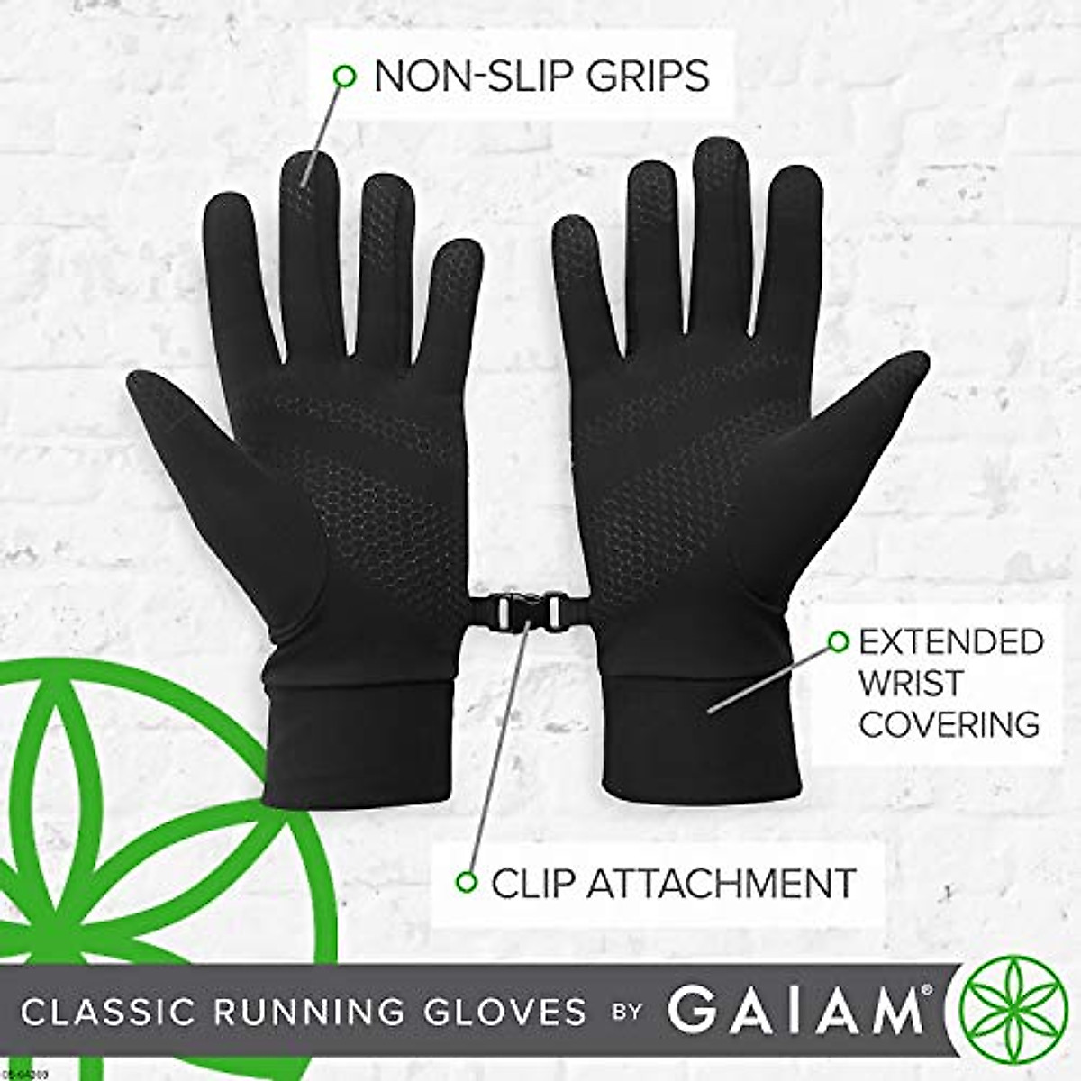 Gaiam Running Gloves Womens Classic Touchscreen Compatible - Lightweight Winter Running Gear for Women - Walking, Running, Hiking, Biking/Cycling, Workout, Exercise/Fitness (S/M)