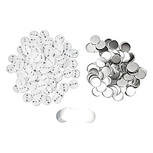 100sets Round Badge Button Parts,Blank Button Making Supplies Metal Button Pin Badge Kit Button Pin Badge Kit Button Supplies Button Parts for Button Maker Machine for DIY Craft (44MM)