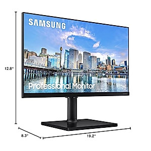 SAMSUNG FT45 Series 22-Inch FHD 1080p Computer Monitor, 75Hz, IPS Panel, HDMI, DisplayPort, USB Hub, Height Adjustable Stand, 3 Yr WRNTY (LF22T454FQNXGO),Black