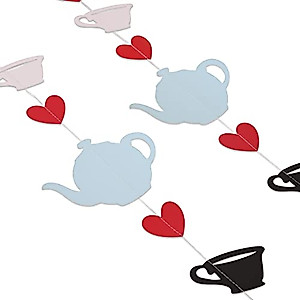 Alice In Onederland Banner For Wall Decor - Tea For Two Birthday Decorations, First Birthday Photo Backdrop,blue Wonderland For 1st Birthday Party Surprise