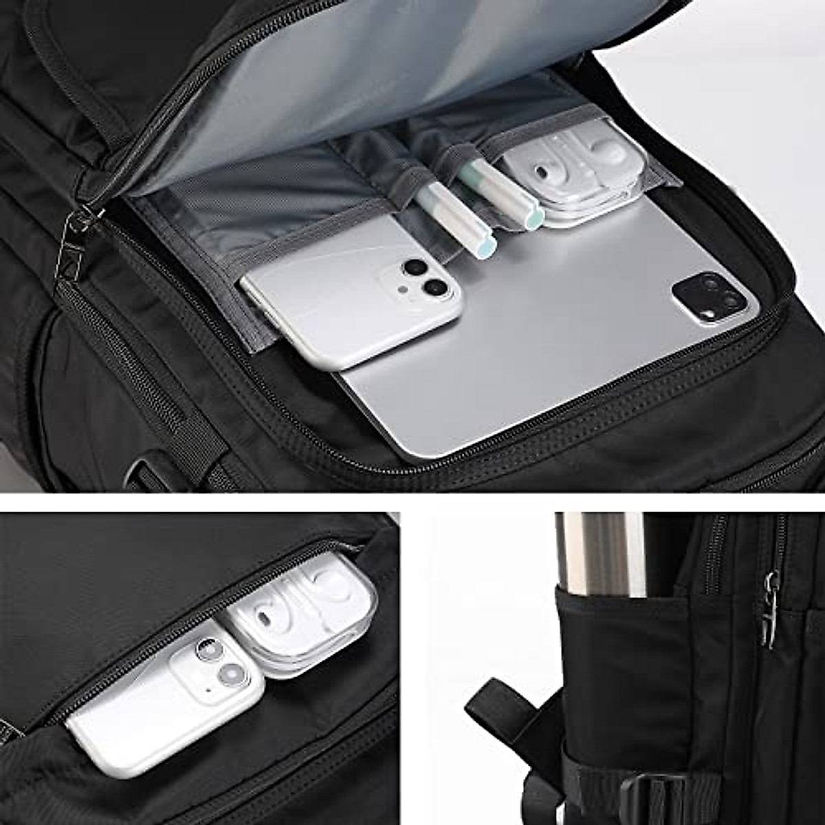 XINCADA Laptop Backpack for Men Women Business Travel Backpacks Water Resistant School Bookbag College Backpack Computer Bag Fits 15.6 Inch Laptop Notebook (Black-Yellow)