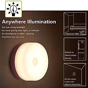 RTSU Baby Night Light, Rechargeable Mini Touch Light, Wireless LED Night Lights for Kids, Portable Bedside Lamp for Breastfeeding, Dimmable Nursery Lamp