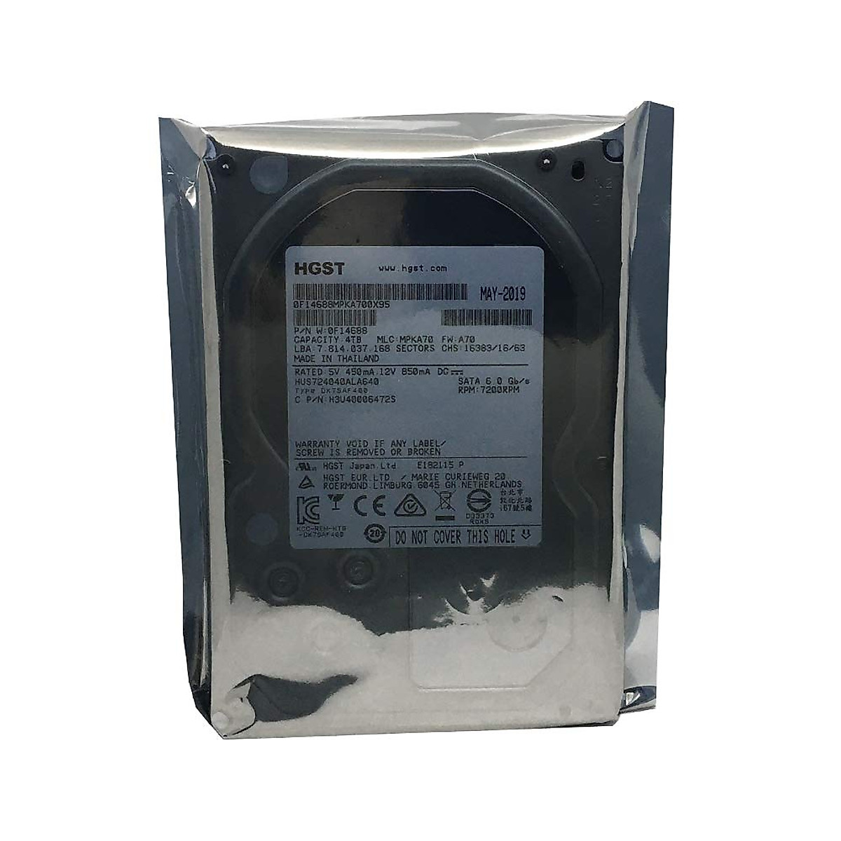 HGST Ultrastar 7K4000 HUS724040ALA640 (0F14688) 4TB 64MB 7200RPM SATA 6Gb/s 3.5in Internal Enterprise Hard Drive - 5 Year Warranty