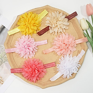 DED 30PCS Girls Headbands Chiffon Flower Bows Soft Strecth Bands Hair Accessories for Newborns Infants Toddlers and Kids