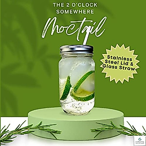 Jarming Collections- Reusable Smoothie, Iced Coffee Glass Jars with 16oz Mason Cups, Lids, Glass Straws, Bubble Tea Accessories, Environment Conscious, Pack of 4