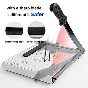 A4 Paper Cutter Stack Paper Trimmer Guillotine 12” Cutting Length with Safety Blade Lock ZEQUAN, 10-Sheet Capacity, Commercial Grade Guillotine Paper Slicer Cutter for Office Home School