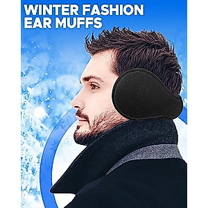 Venswell Winter Ear Muffs/Earmuffs for Men Women Fleece Ear Warmers for Cold Weather Running-Behind the Head Ear Cover Adjustable