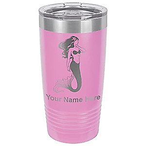 LaserGram 20oz Vacuum Insulated Tumbler Mug, Mermaid, Personalized Engraving Included (Light Purple)