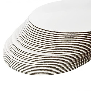 CHERRY 25-Pack 12 inch Sturdy Round Cake Boards, White Cardboard Cake Circles plate Scalloped Base,Pack of 25