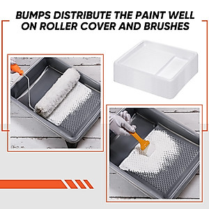 Geelin 40 Pcs Paint Tray Liner Disposable Paint Pans Trays 9 Inch Paint Roller Tray Disposable Paint Tray Heavy Duty Plastic Paint Tray Household Paint Trays Compatible with Most 9 Inch Paint Rollers