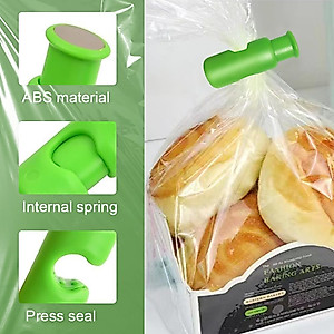 AOEMSMEISN Bread Bag Clips, Upgrade Squeeze and Lock Chips, Reusable Grocery Bag Clips (Red, 12pcs)