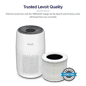 LEVOIT Core Mini Air Purifier Replacement Filter, 3-in-1 HEPA, High-Efficiency Activated Carbon, Core Mini-RF, 1 Pack, White