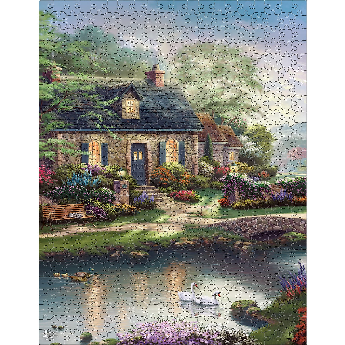 Ceaco - 8 in 1 Multipack - Thomas Kinkade - (2) Round 300 Piece, (4) 550 Piece, (1) 750 Piece (1) 1000 Piece Jigsaw Puzzles