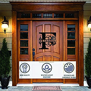 Split Letter Metal Monogram - Custom Last Name Sign - Split Letter- Personalized - Metal Family Name Sign - Door Hanger - Outdoor Metal Sign - Wedding Gift