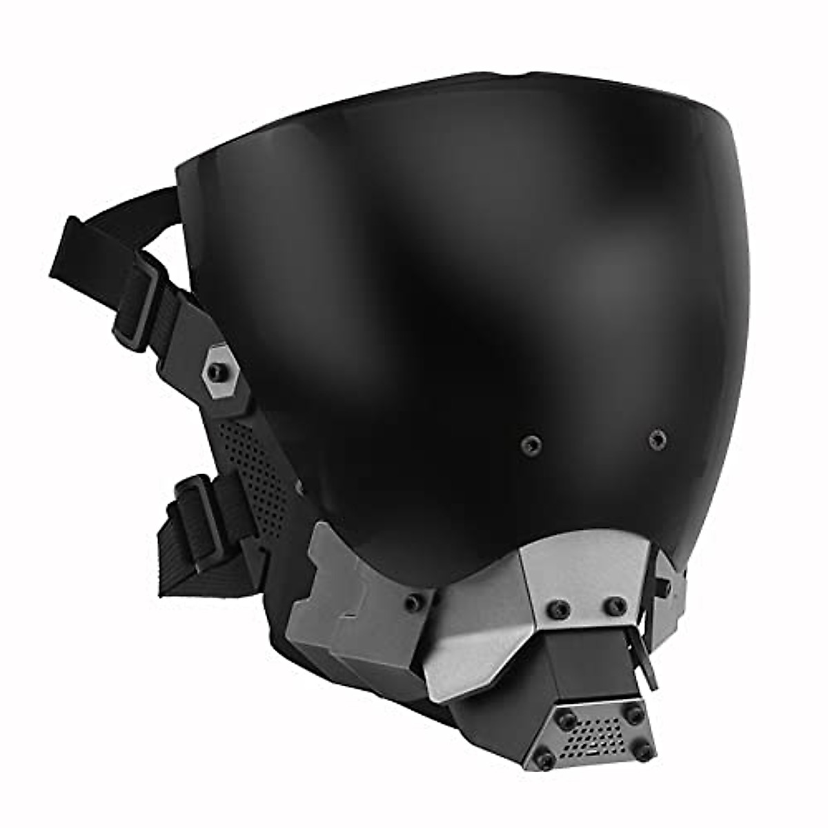 Marikito Cyberpunk Mask Helmet for Adult,Techwear Futuristic Masks, Halloween Holiday Party Cosplay Costume Props,Black, Anti-fog Lens