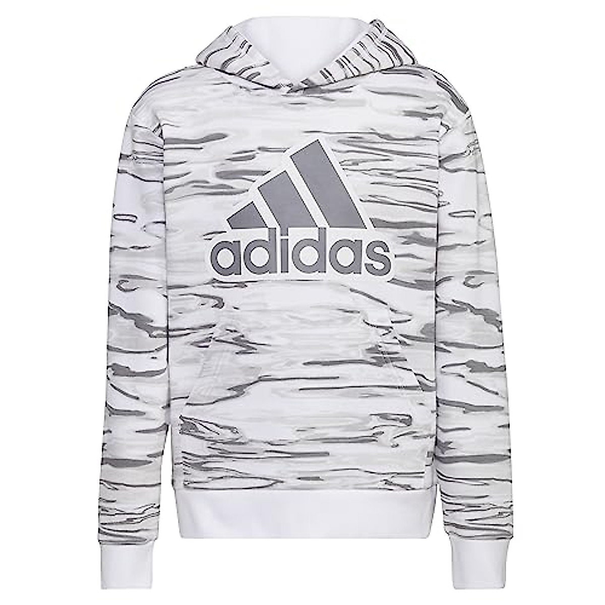 adidas Boys' Long Sleeve Camo Print Hoodie, White (New)