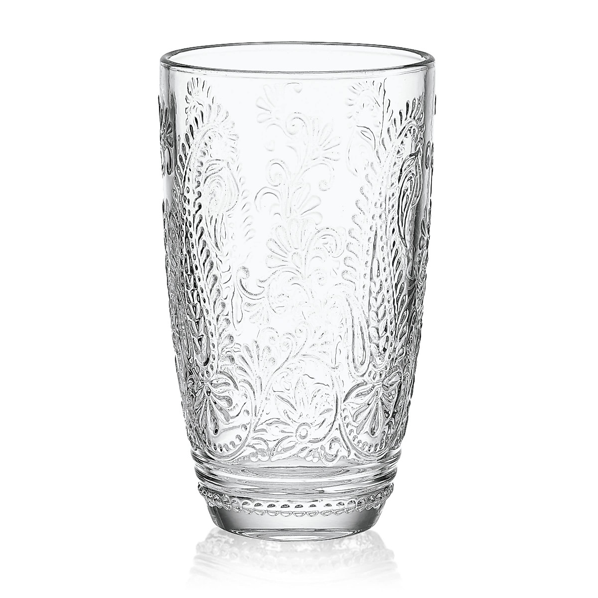 Fitz and Floyd Maddi Highball Tumbler Cups, Set of 4, Clear