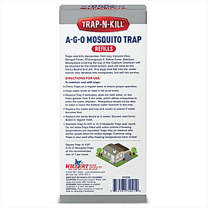 Enoz Trap-N-Kill Mosquito Trap Refills - 2 Replacement Sticky Pads (Pack of 6) - Traps and Kills Mosquitoes - Water and Sticky Pad Design - Safe and Effective - Reusable Mosquito Trap