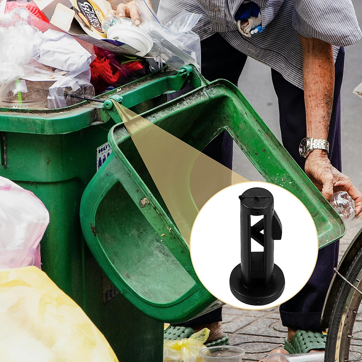 iplusmile Bin Lid Hinge Pins, 6pcs Trash Can Latch Bin Lid Hinge Pins Plastic Wheeled Trash Can Plug Connection for 240L Outdoor Wheeled Trash Bins