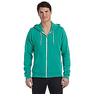 Bella + Canvas Unisex Poly-Cotton Fleece Full-Zip Hoodie L TEAL