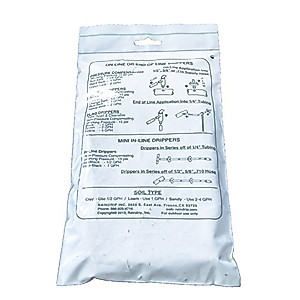 Raindrip PC8050B 2 GPH Pressure Compensating Drippers, 50 Per Bag Maintains Constant Water Flow to Irrigation Line, 50-Pack, Green/Black