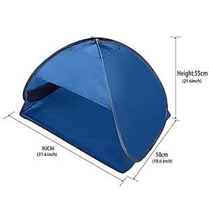 Mini Pets POP up Beach Sun Shelter for Kitty, Dogs, Rabbit and Pigs, Automatic Open Portable Waterproof Tent, for Beach, Grass, Indoor, Yard, Camping, Outdoor, Picnic, Blue