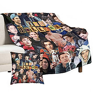 Throw Blanket & Pillow Cover Ultra Soft Fleece Blanket Set Cozy Air Conditioner Blankets Warm Gifts Blanket for Bed Couch Sofa Bedroom 40"X50"