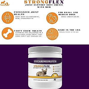 PICCARDMEDS4PETS StrongFlex Joint Support Soft Chews with MSM SM/MD Dogs 0-59 lbs 84 CT
