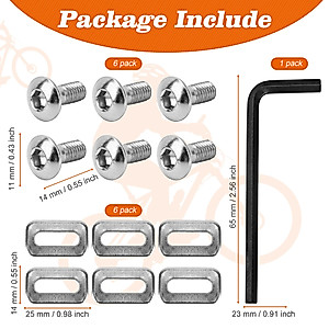 ChengFu Delta Cleat Screws, Spd Clip Screws, Replacement Screws Compatible with Delta Bike Cleats, Spd Clip Wrench, Indoor Cycling & Road Bike Delta Cleat Screws with Wrench(6pcs)