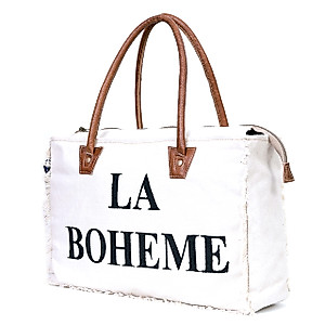 CREATIVE LEATHER ART bags for women handbag, canvas bag, canvas tote bag, canvas tote bag for women, bags for women handbag (16 x 11 Inch, Off-White)