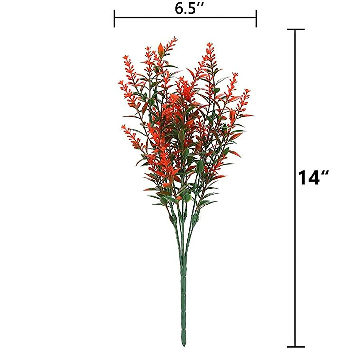 8 Bundles Fall Artificial Flowers Outdoor Lavender Fake Flowers UV Resistant Faux Plastic Plants No Fade Greenery Bushes for Garden Front Door Porch Window Box Walkway Patio Home Farmhouse Decor