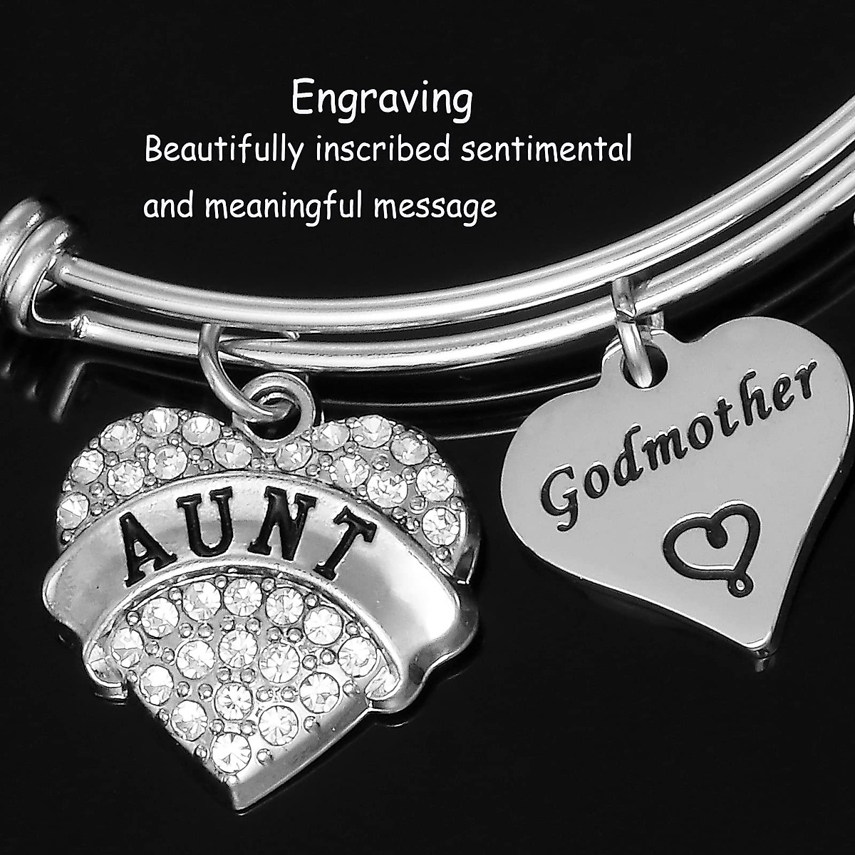 HUTIMY Godmom Gifts Bracelet from Godchild Godmother Bangle Bracelets Godmother Jewelry Gift Godmother Charm Bracelet