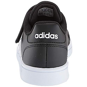 Adidas unisex child Grand Court - Kids Tennis Shoe, Black/White/White, 10.5 Little Kid US