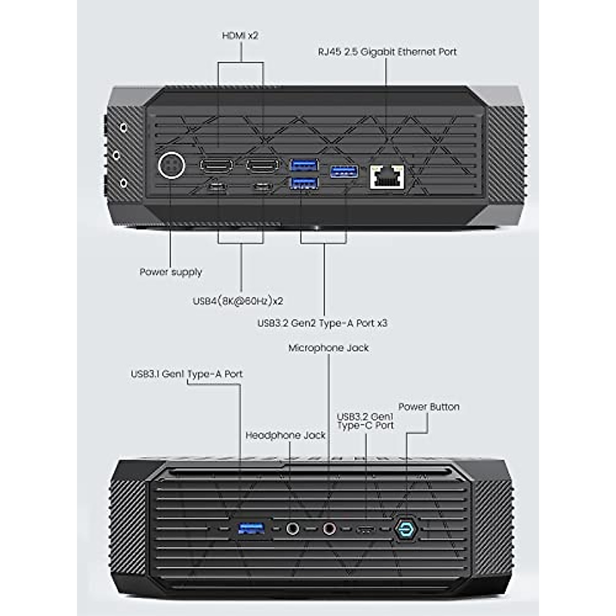 MINISFORUM Neptune Series HX99G Mini PC AMD Ryzen 9 6900HX Desktop Computer, DDR5 32GB RAM+1TB SSD, 2X HDMI & 2X USB4 Quad Outputs, AMD Radeon RX 6600M Discrete Graphics Small PC