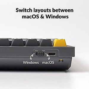 Keychron Q5 96% Layout Wired Custom Mechanical Keyboard, Hot-Swappable Gateron G Pro Red Switch, QMK/VIA Programmable Macro, Full Aluminum, RGB Backlight, Double Gasket for Linux Mac Windows - Grey