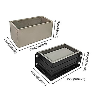 UMXOSM Silicone Molds for Concrete Flower Pot, 10x5x3.8inch Rectangle Planter Mold Large, Concrete Moulds DIY Container for Succulent Bonsai Decorating