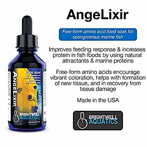 Brightwell Aquatics Angelixir - Free-Form Amino Acid Food Soak for Spongivorous Marine Fishes, 250ml