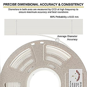 Reprapper White Polypropylene PP Filament, Semi-Flexible Ultra Tough Filament 1.75mm 3D Printer Filament for 3D Printing (± 0.03mm) 2.2lb (1kg), 5pcs Build Sheet Included, White