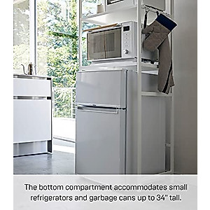 Yamazaki Home Kitchen Appliance Storage Rack-Standing Organizer Shelves, One Size, White