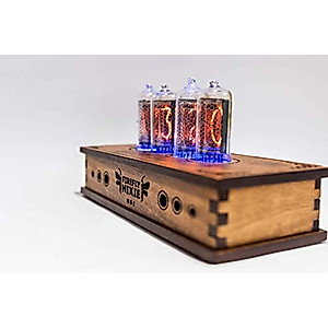 Handmade Nixie Tube Clock IN-8-2 - Made in Ukraine - Vintage Retro Table Clock - Wooden Desk Nixie Tube Clock