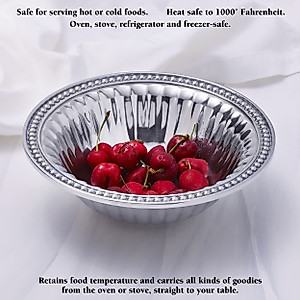 Wilton Armetale Flutes and Pearls Round Snack Bowl, 8-Inch, Silver