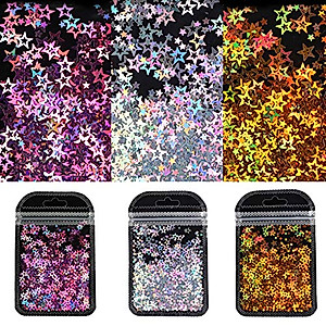 Stars Crystal Sequins Epoxy Resin Mold Filler Holographic Nail Sequins Glitter Flakes for Nail Art Decorations