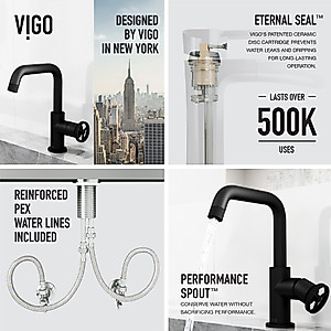 VIGO Cass 9'' H Single Handle Single-Hole Bathroom Faucet in Matte Black-VG01047MB