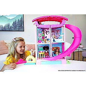 Barbie Dollhouse, Chelsea Playhouse with Transforming Areas & 20+ Pieces, Includes 2 Pets, Pool, Furniture & Accessories (Amazon Exclusive)