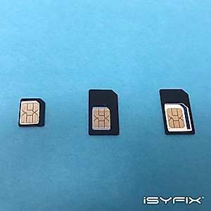 iSYFIX Sim Card Adapter Nano Micro - Standard 4 in 1 Converter Kit with Steel Tray Eject Pin
