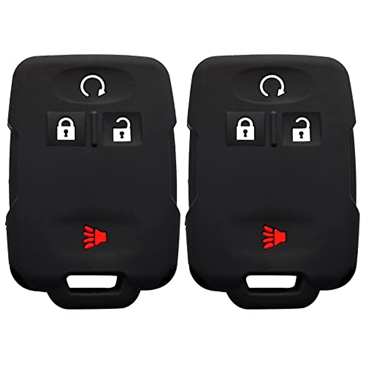 2Pcs Coolbestda Rubber Smart Key Fob Remote Cover Case Protector Pouch Keyless Jacket for 2019 2020 2021 Chevrolet Silverado 1500 2500 Colorado Tahoe Suburban GMC Sierra Yukon Canyon Cadillac