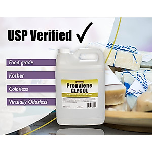 Propylene Glycol - USP Certified Food Grade - Highest Purity, Humectant, Fog Machine, Humidor & Antifreeze Solution, DIY, 4 Gallon Value Pack